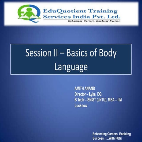 Body language Part-I | PPTX | Workshops and Classes | Hobbies & Interests