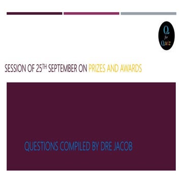 prize and award quiz | PPTX