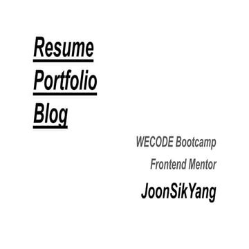 [WECODE]Resume Session | PPT
