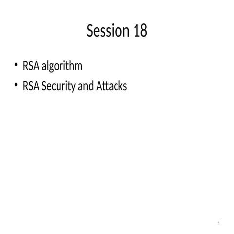 Encryption algorithm rsa security and attacks.ppt