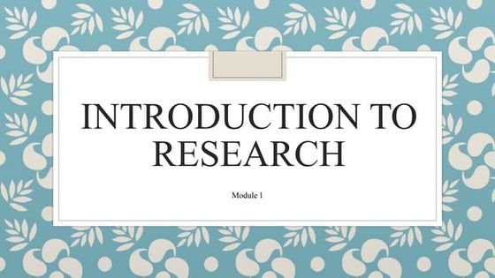 Ppt on research | PPT