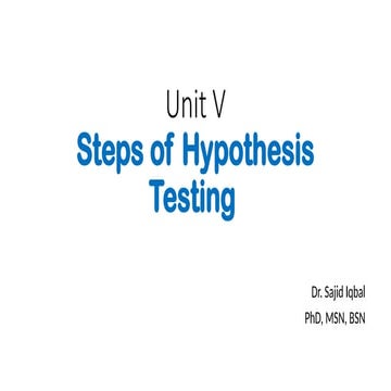 Session V-Hypothesis Te..aisar @ hussain | PPT