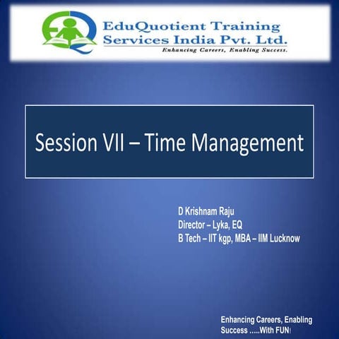 Session Vii Time Management Ppt