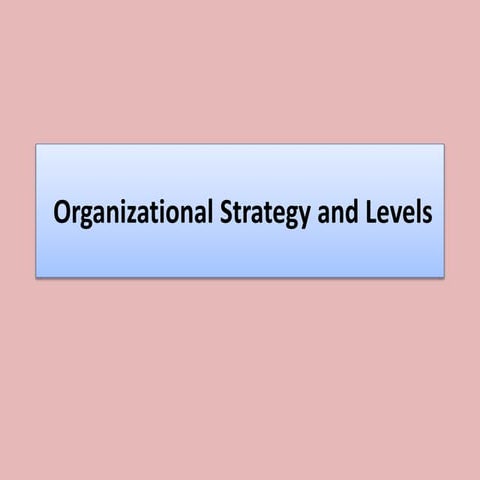 Organizational Strategy and Levels | PPT