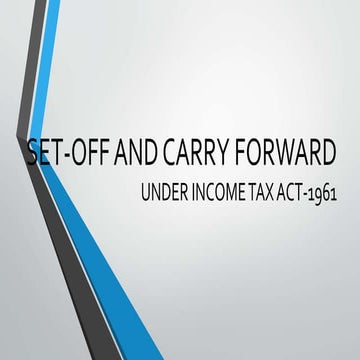 Set off and carry forward | PPTX