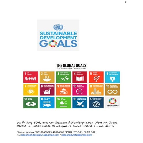 SHORT NOTE ON SUSTAINABLE DEVELOPMENT GOALS | PDF
