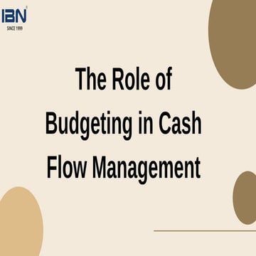 The Role of Budgeting in Cash Flow Management | PDF