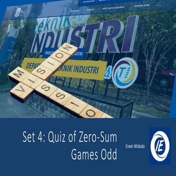 Set 4 quiz of zero-sum games odd 20172018 | PPT