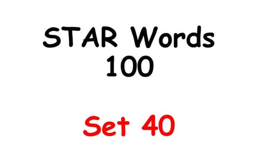 Set 1 star words 100 | PPT