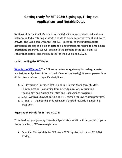 Guidelines for Registering for SLAT 2024 to Ensure Success | PDF
