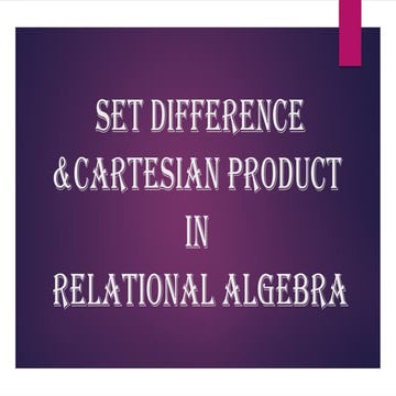 Set difference & Cartesian product in maths | PPT