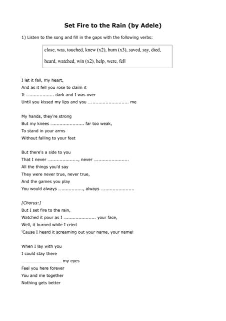 Adele set fire to the rain | PDF