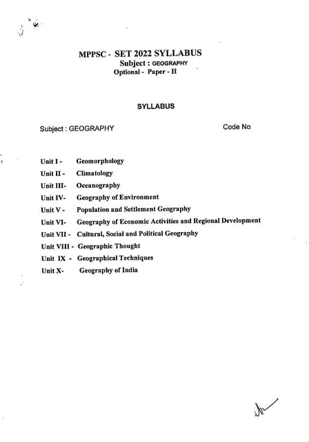 NTA UGC NET JRF - 80 geography-new updated syllabus | PDF