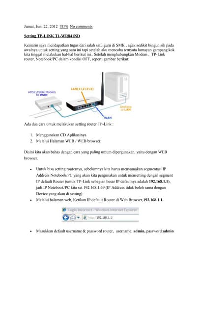 Konfigurasi nano station 2 sebagai access point | PDF
