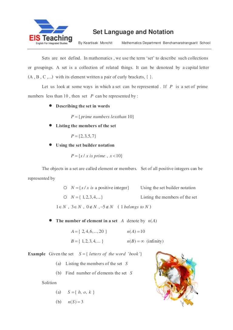 Set language and notation