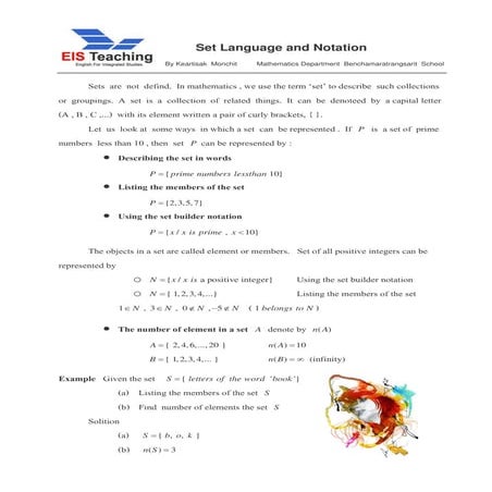 Set Language And Notation | Pdf