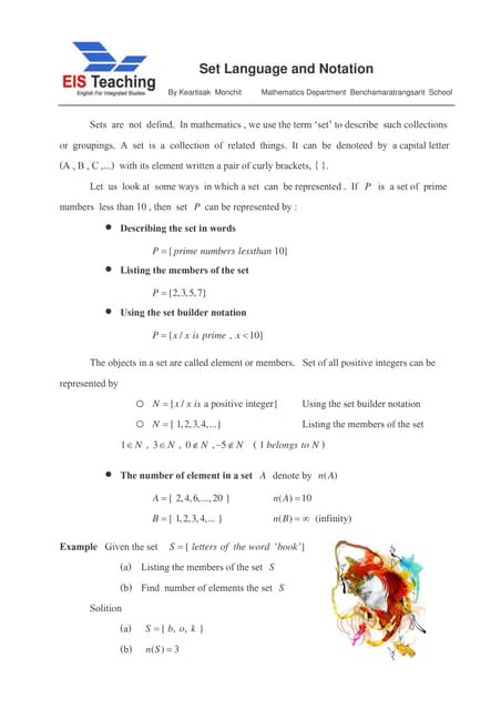 Set Language And Notation | Pdf