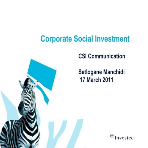 CSI communications - Serious Social Investing 2011 | PDF