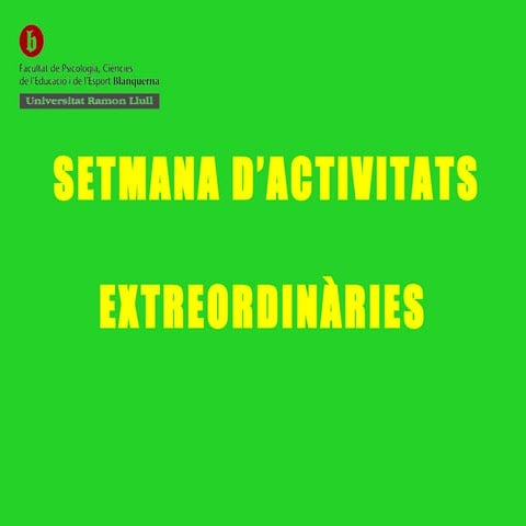 Setmana Activitats | PPT