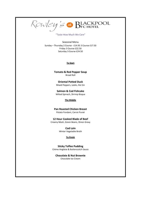 Sample Classic menu | PDF
