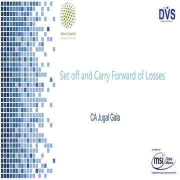 Set-Off or Carry Forward of Losses in Income Tax Act | PPTX