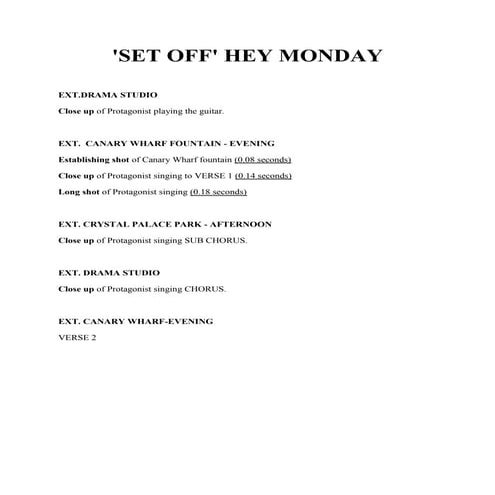 Set off hey monday | DOCX