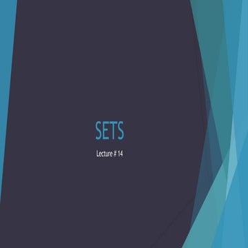 Sets | PPT