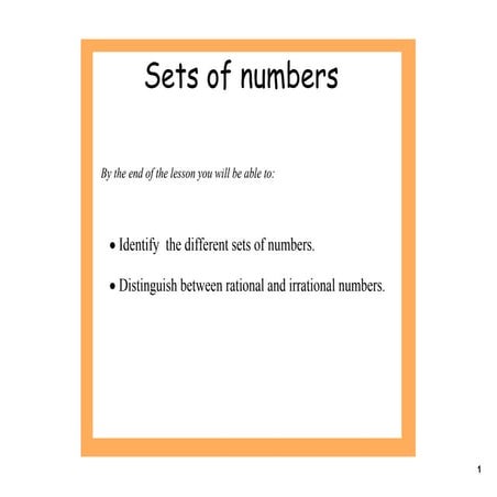 Sets Of Numbers | Pdf