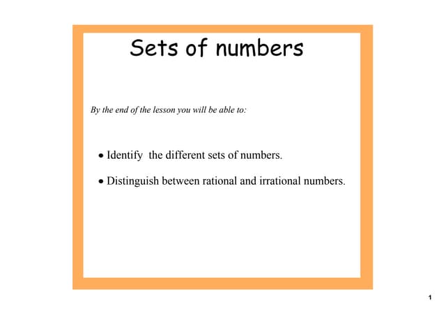 Sets Of Numbers | Pdf