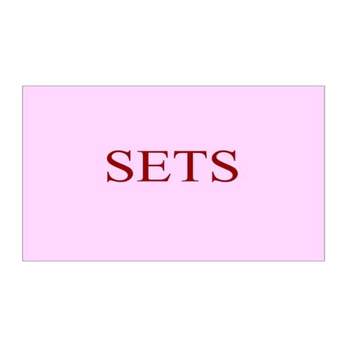 Sets part 1 | PDF