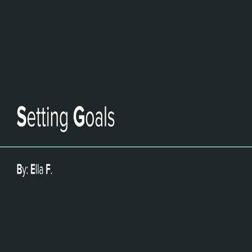 Setting Goals | PPTX