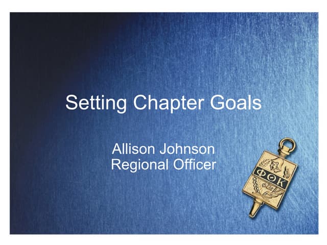 Setting Chapter Goals Ppt
