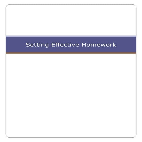Setting Effective Homework | DOCX