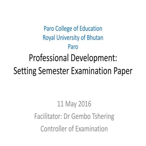 Setting examination paper | PDF