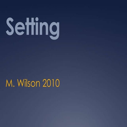 Setting For Yr 7 Novel | PPT