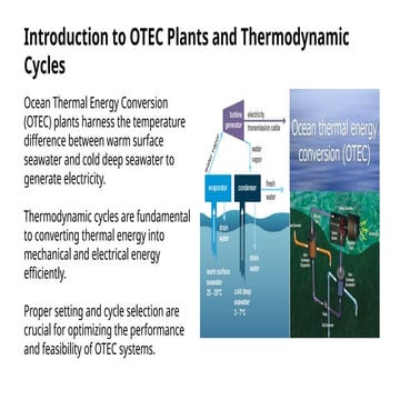 Setting Of Otec Plants Thermodynamic Cycles Pptx