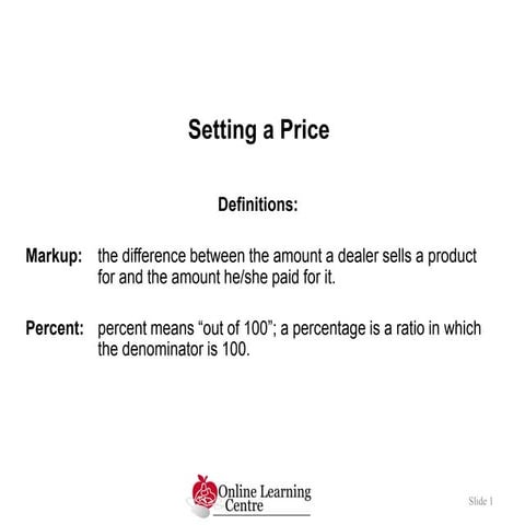 MWA 10: 1.3 Setting Price | PPT