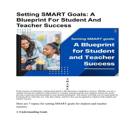 How To Set SMART Goals For Student And Teacher Success? | Future ...
