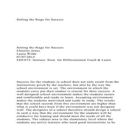 Setting the Stage for SuccessSetting the Stage f.docx