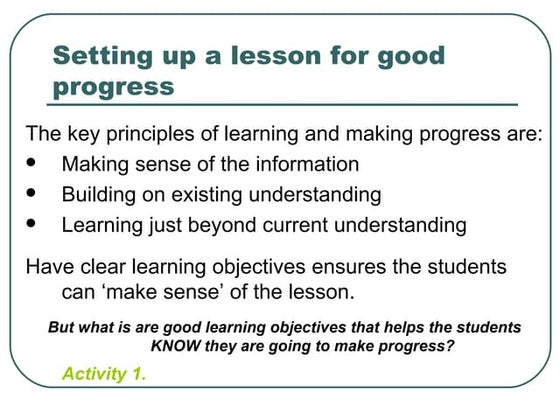 Lesson progress tracking sheet | PPT