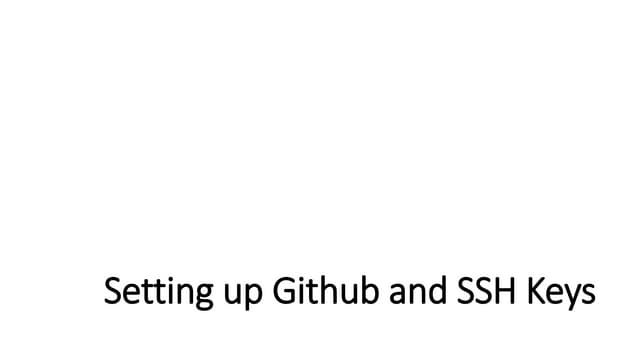 Setting Up Github And Ssh Keysppt