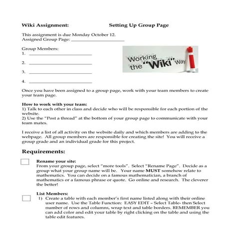 Setting Up Group Page | DOC