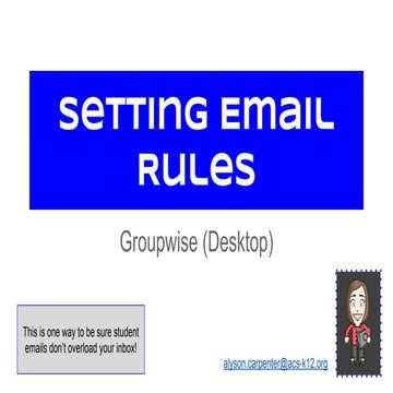 Setting up Email Rules in Groupwise -desktop version | PDF
