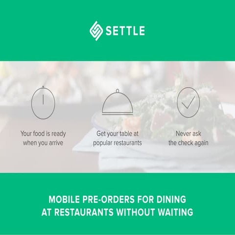 Settle — food pre-ordering and table booking app | PPT
