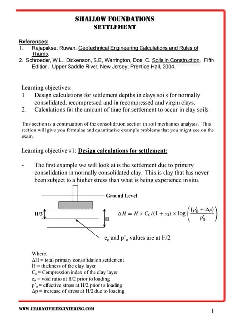 Geotechnical Engineering-I [Lec #21: Consolidation Problems] | PPSX