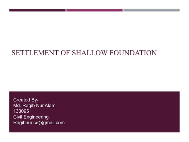 Lecture 3 foundation settlement | PDF