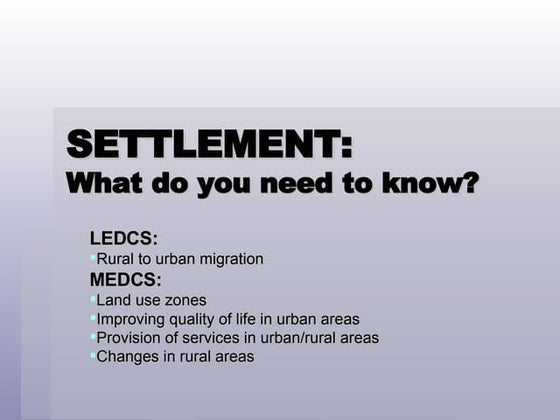 Settlement revision | PPTX | Land and Farms | Real Estate