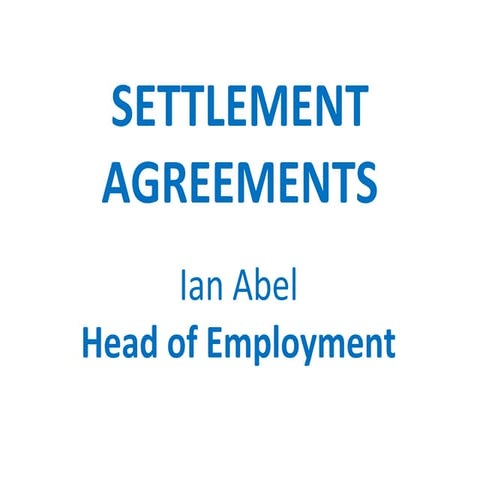 Settlement Agreements explained | PPT