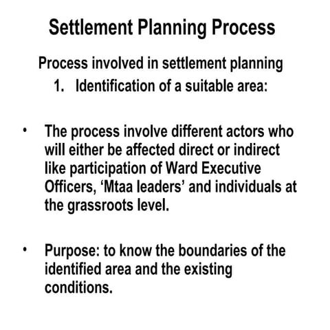 Settlement planning process | PPT