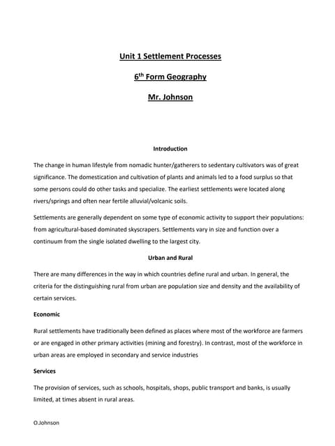 Population and settlement | PPTX